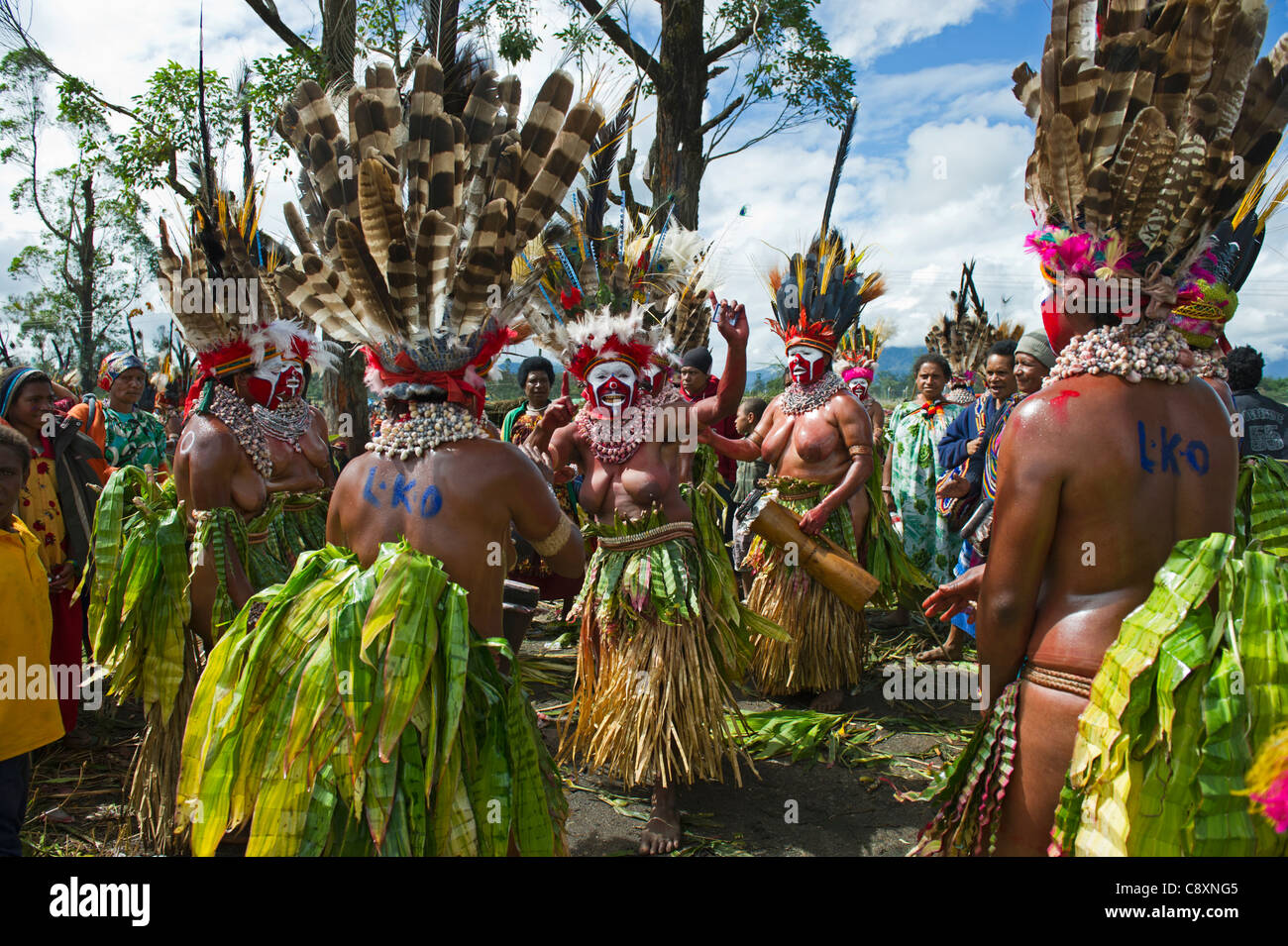 Cultural group from Mt Hagen dancing at a Sing-sing - Mt Hagen Show in ...