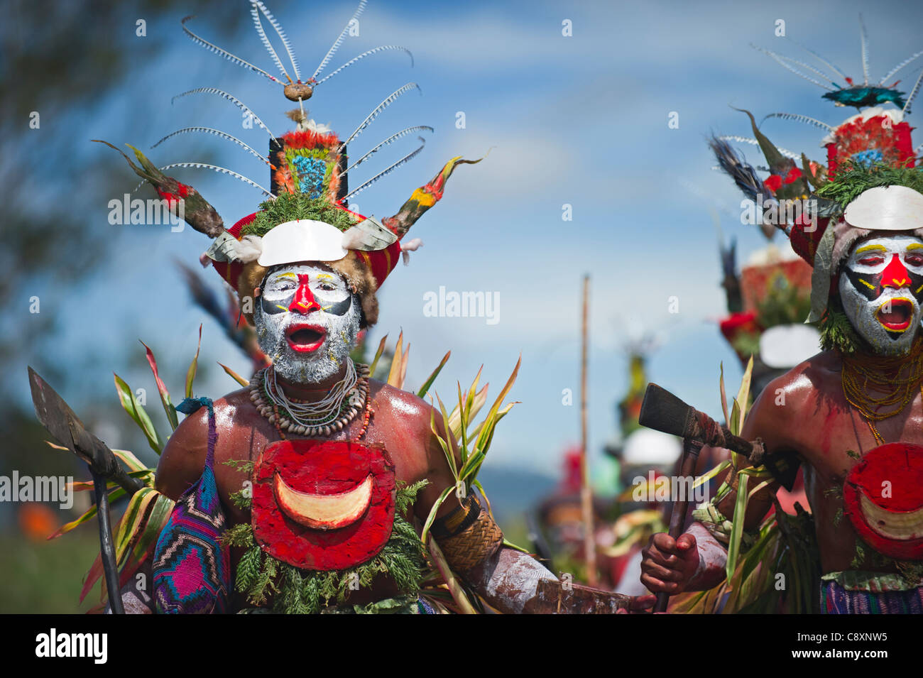 Tribal performers from Hagen at Sing-sing - Mt Hagen Show in Western ...