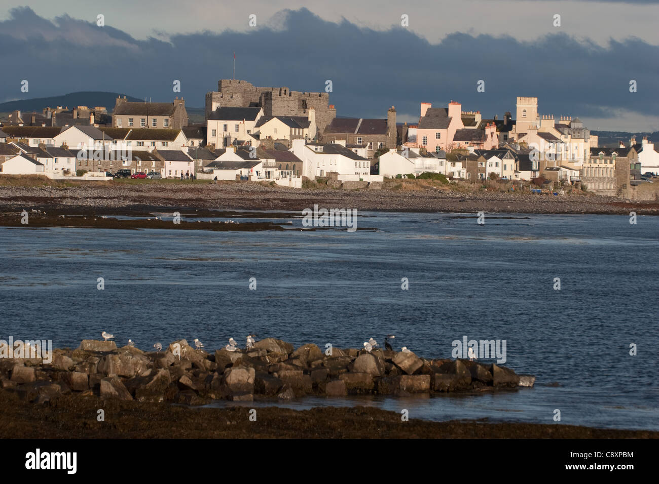 The town of Castletown on the Isle of Man from Scarlett Point Stock ...