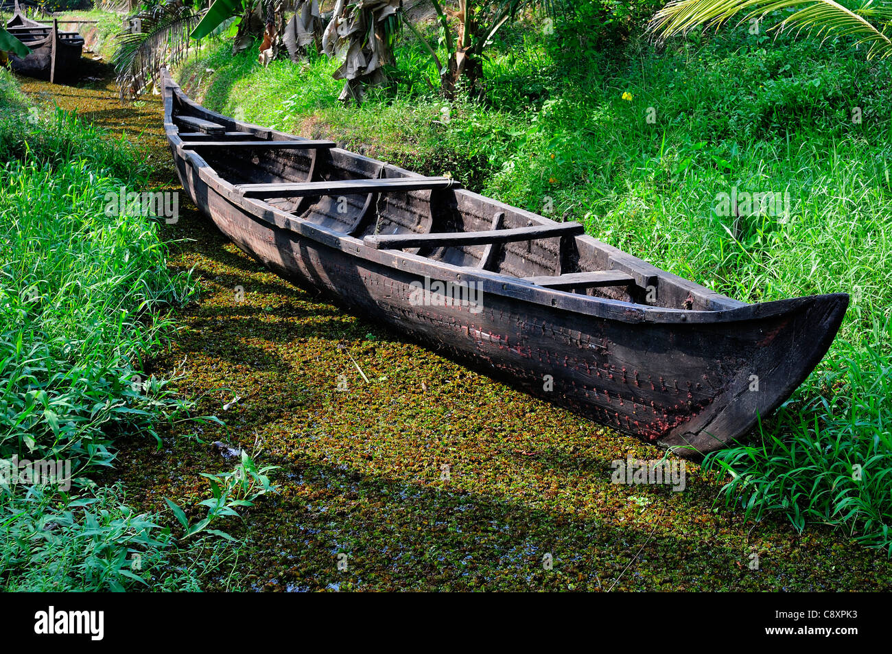 Vallams,the country boats of Kerala are made by tying shaped planks ...