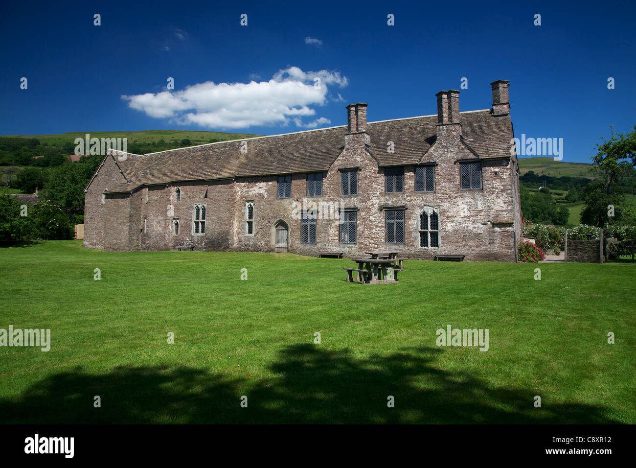 Tretower Court, Nr Crickhowell, Powys, Wales, UK. This medieval manor ...