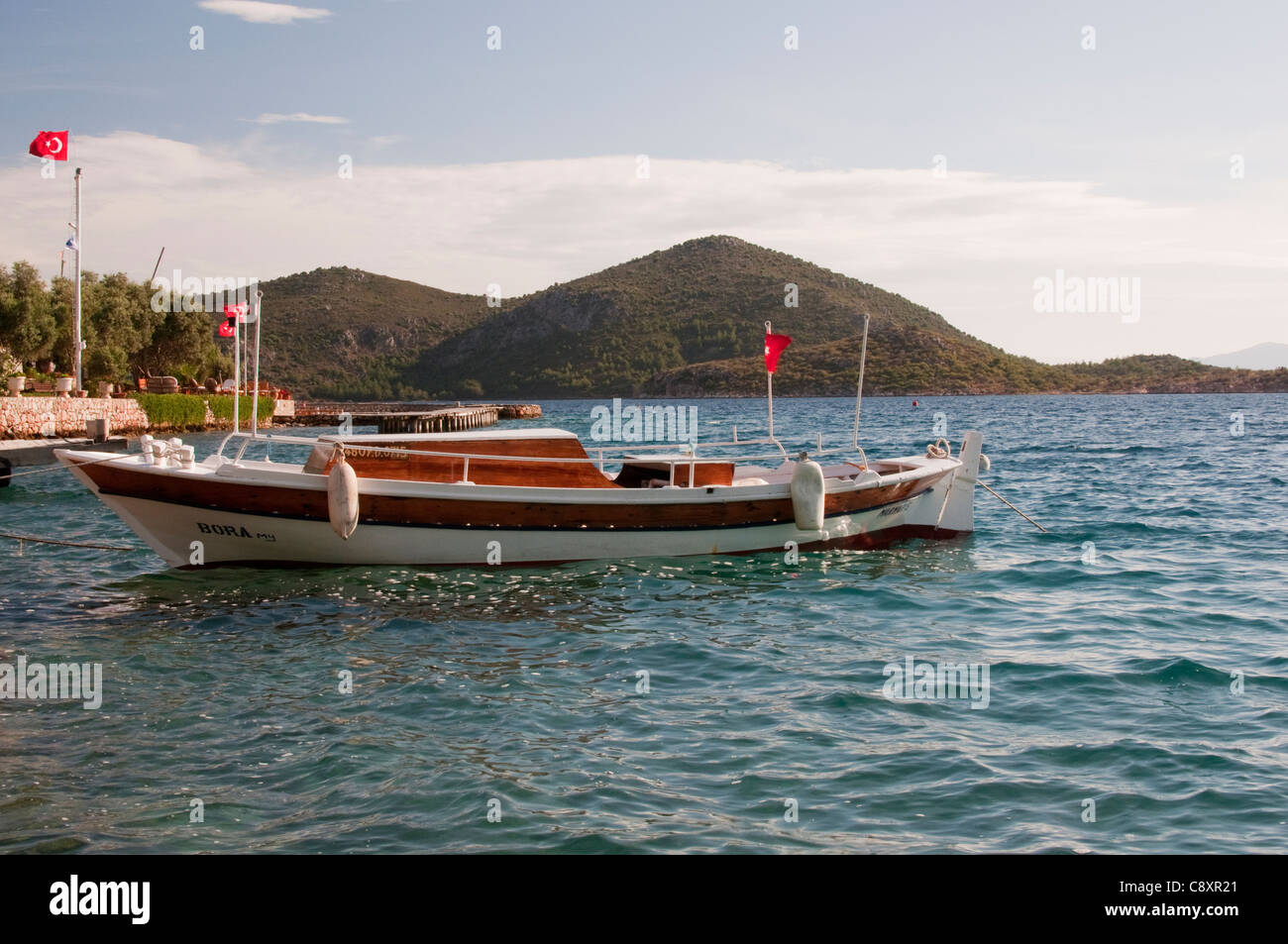 Boat docked at Karia Bel' Hotel. Bozburun, Turkey Stock Photo - Alamy