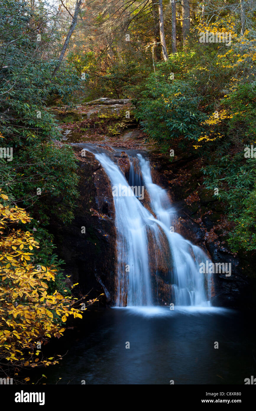 Fall Color at Blue Hole Falls in the HIgh Shoals Scenic Area Stock ...