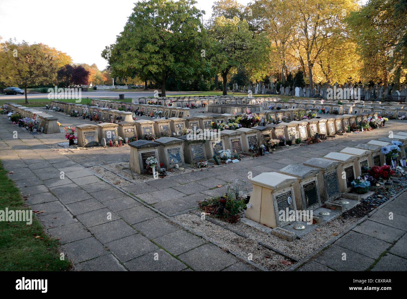 Small catacombs for ashes in the City of London Cemetery, London, UK ...