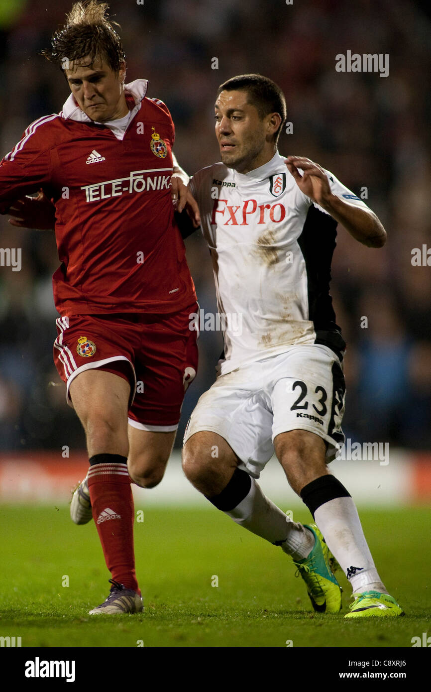 03.11.2011, London, England. Krakow's Polish midfielder Cezary Wilk and ...