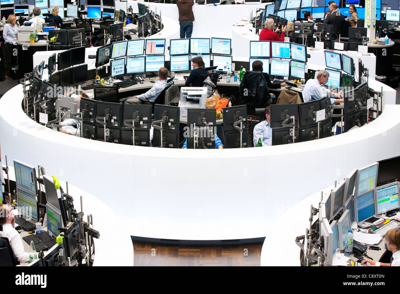 Trading floor of Frankfurt Stock Exchange, Hesse, Germany Stock Photo ...