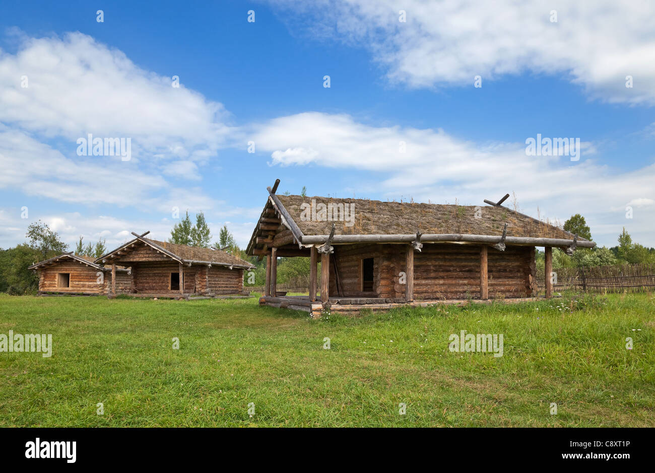 Ancient traditional russian wooden house X century Stock Photo - Alamy