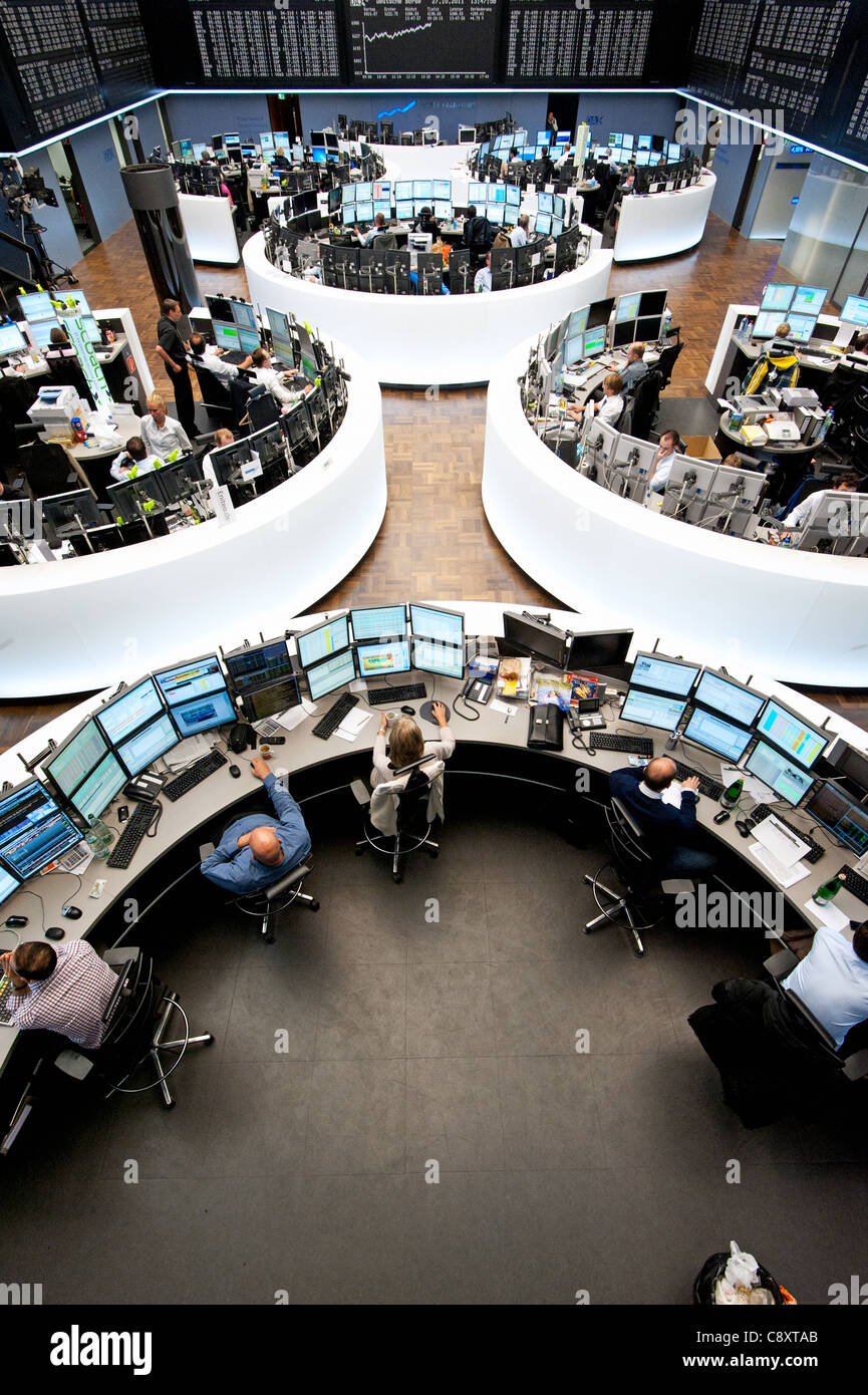 Trading floor of Frankfurt Stock Exchange, Hesse, Germany Stock Photo - Alamy