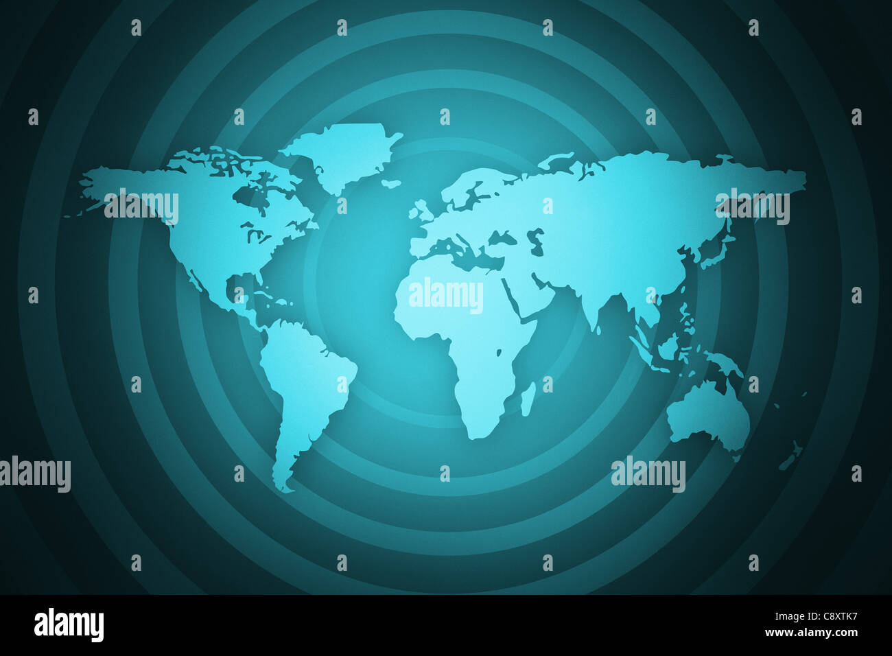 Computer generated abstract world map, business and communication ...