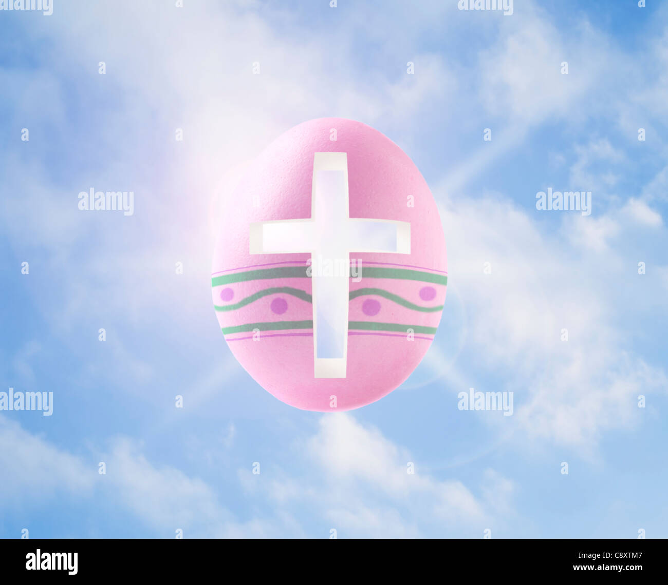 Easter egg with cross against sky, digital composite Stock Photo - Alamy