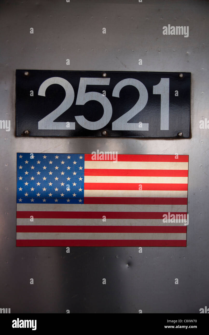 American flag on the side of a New York Subway train Stock Photo - Alamy