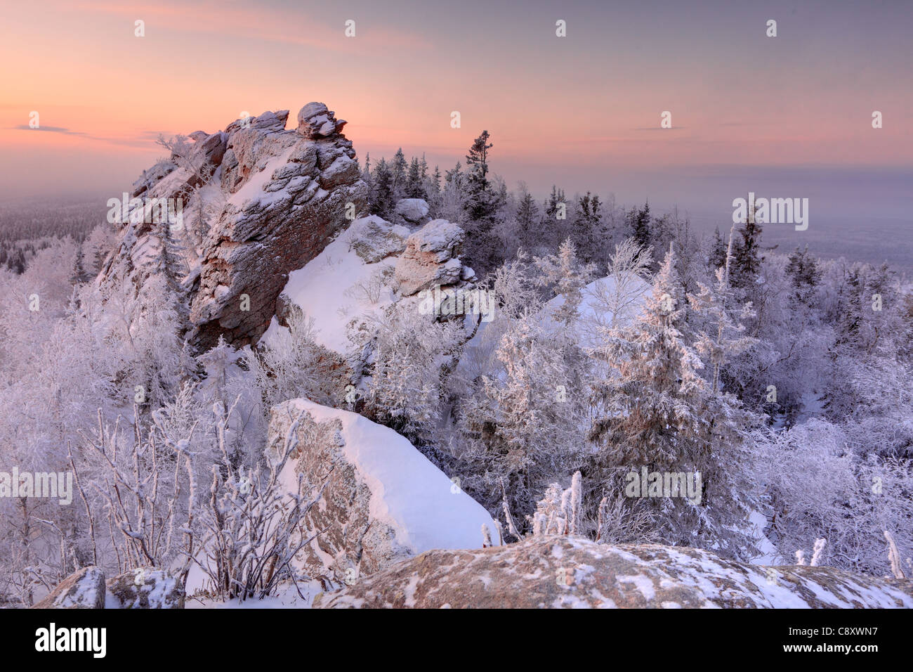 winter ural forest moutains Stock Photo - Alamy