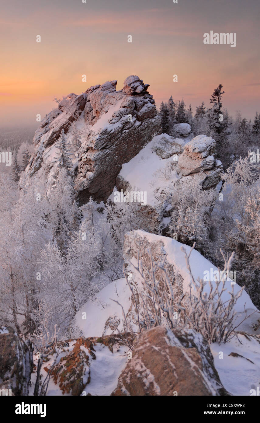 winter ural forest moutains Stock Photo - Alamy