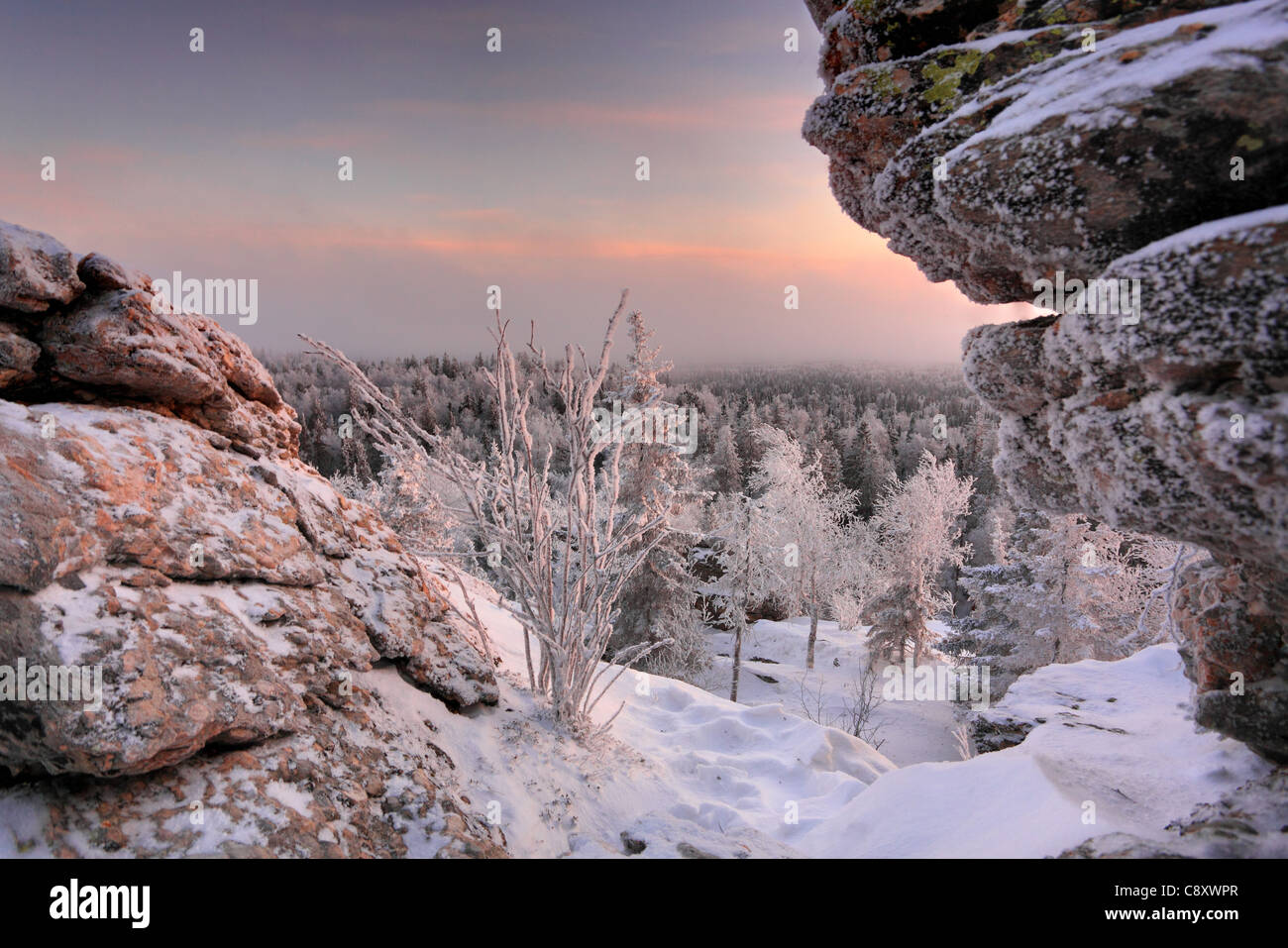 winter ural forest moutains Stock Photo - Alamy