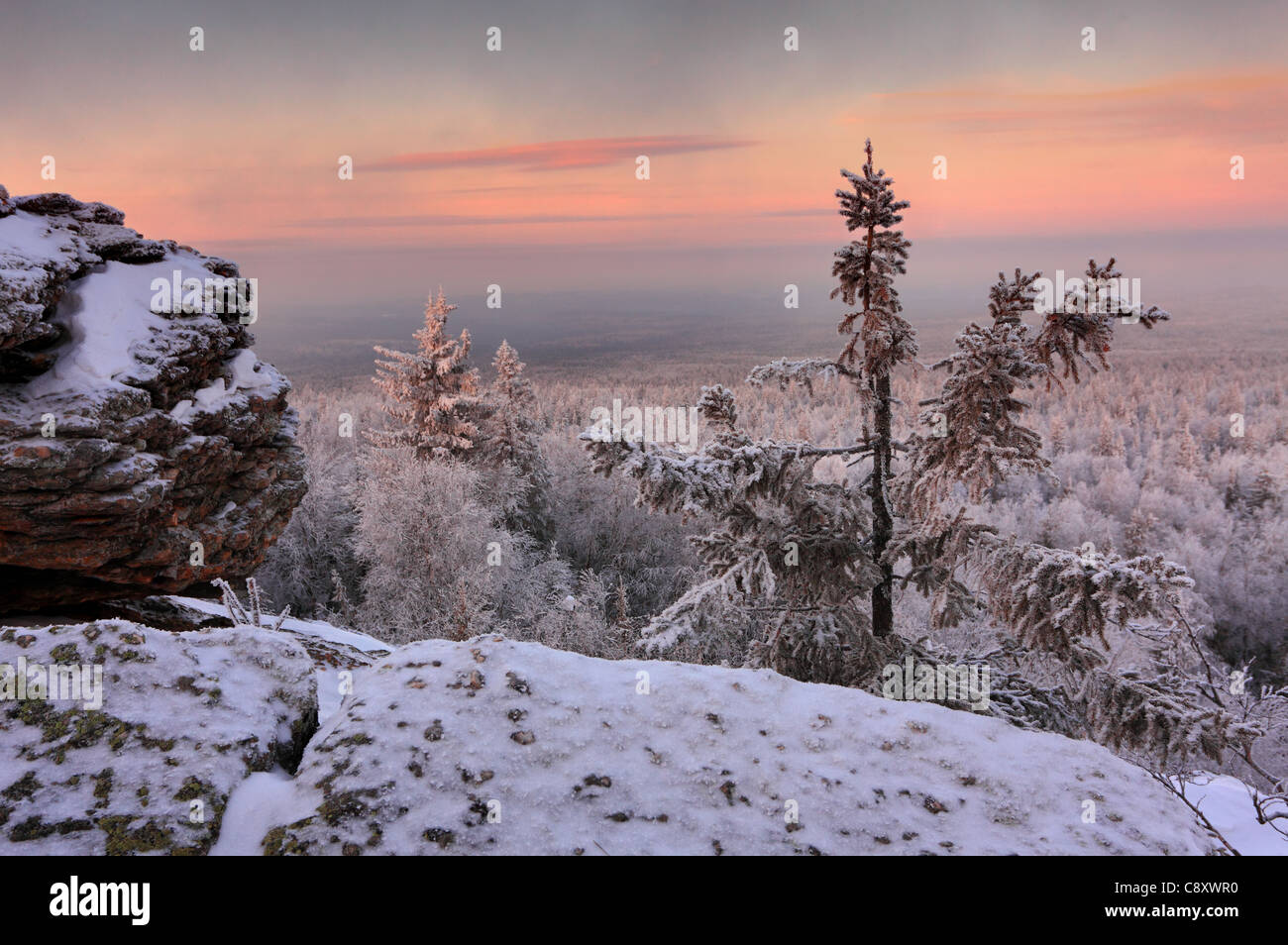 winter ural forest moutains Stock Photo - Alamy