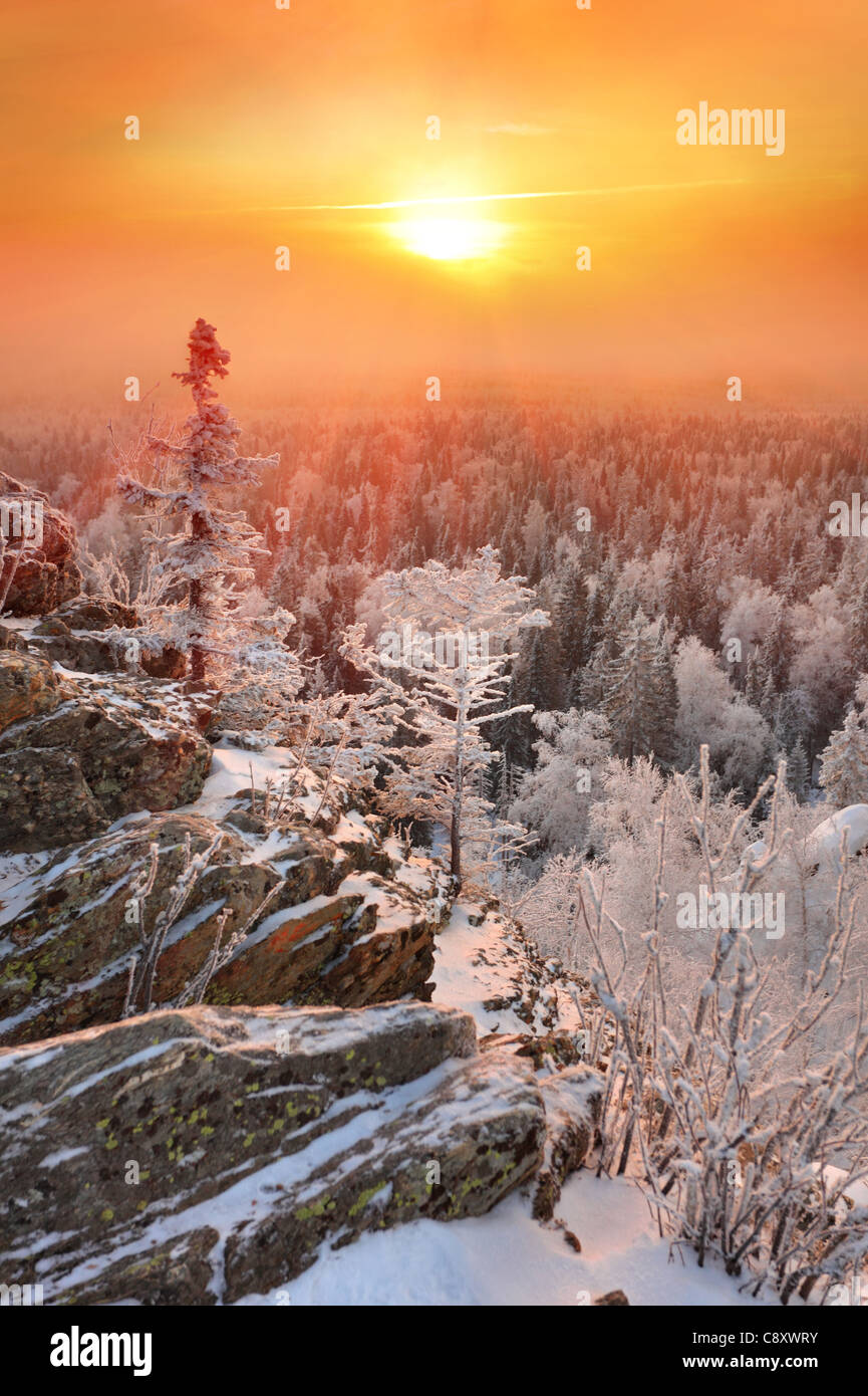 winter ural forest moutains Stock Photo - Alamy