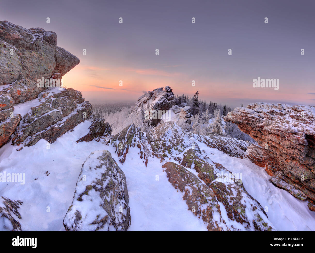 winter ural forest moutains Stock Photo - Alamy