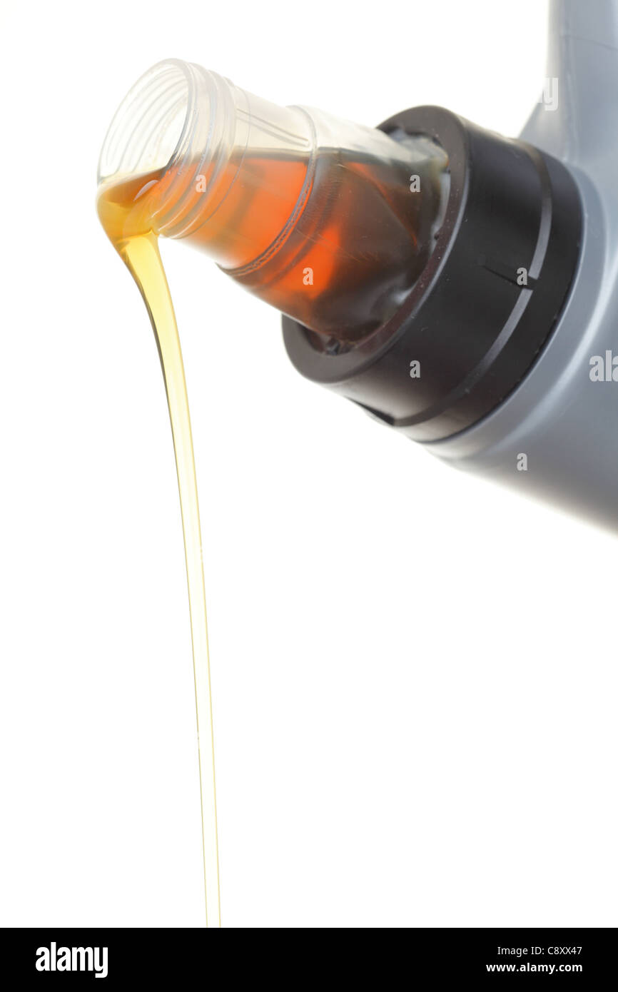 Can with car engine oil isolated on white Stock Photo - Alamy