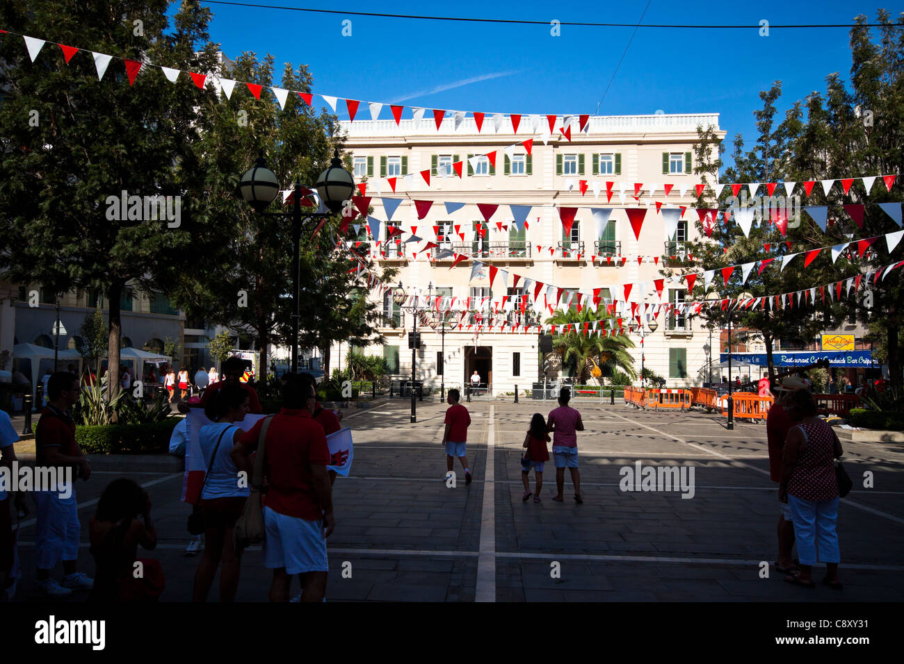 People celebrate Gibraltar National Day. Main Street, Gibraltar, 10th ...