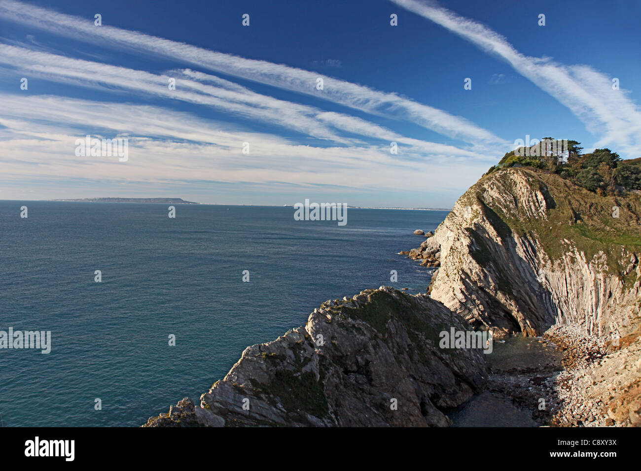 The Isle of Portland on the World Heritage Coast as seen from Lulworth ...