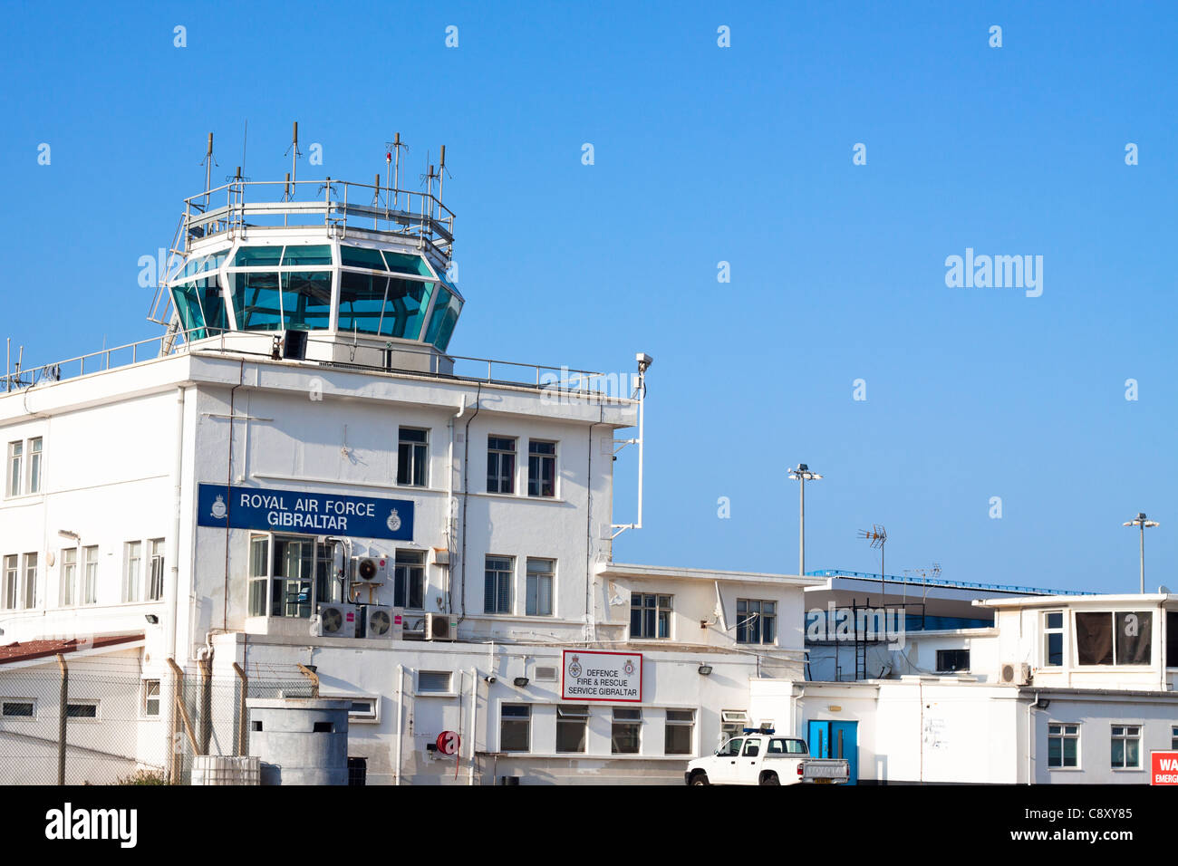 Royal Air Force Gibraltar building at the airport in Gibraltar Stock ...