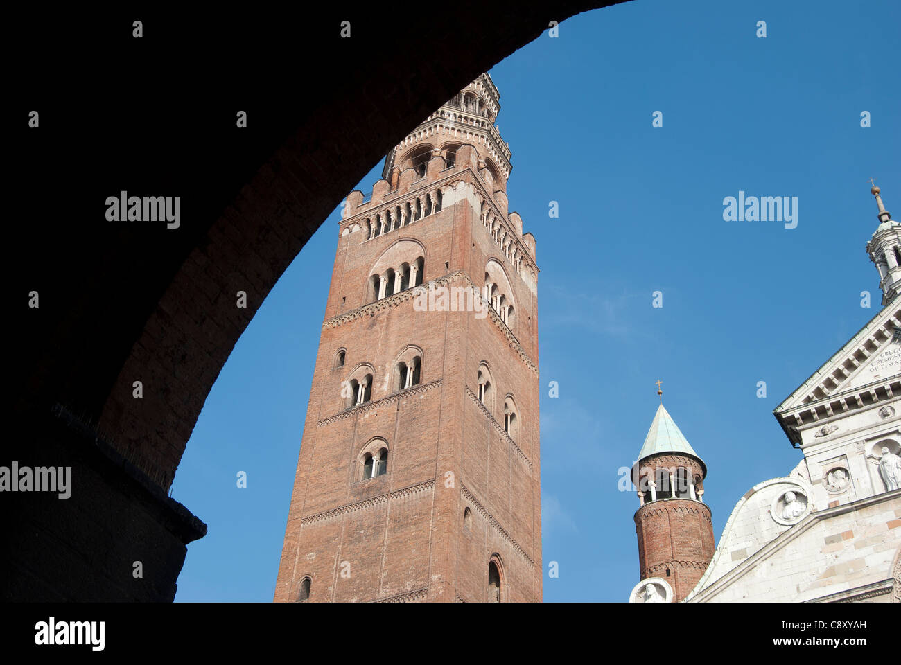 Cremona. Lombardy. The Torrazzo caracteristic monumental symbol of the ...
