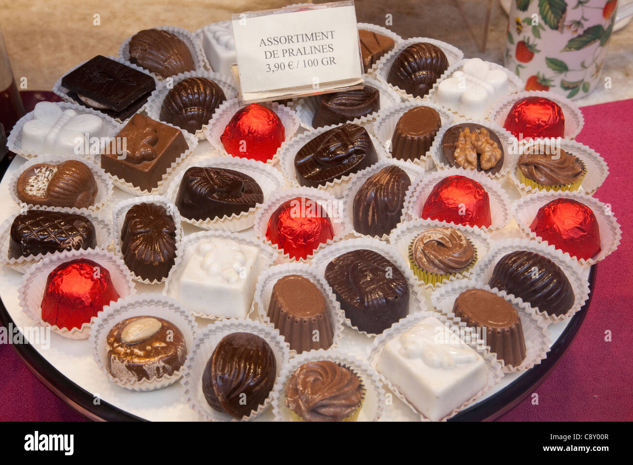 Belgium, Brussels, Chocolate Shop Display Stock Photo - Alamy
