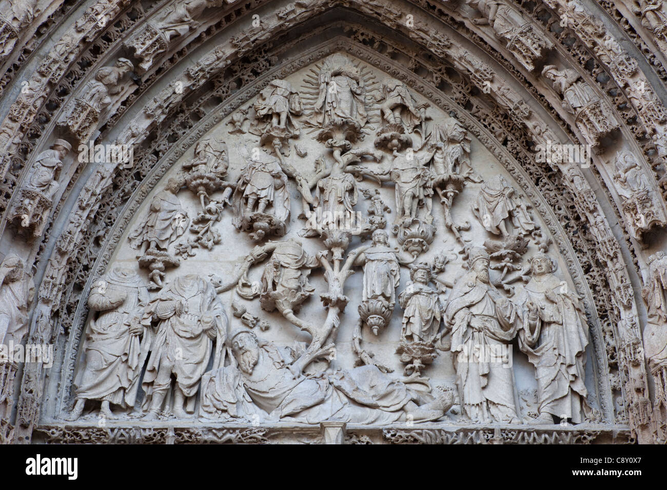 France, Normandy, Rouen, Rouen Cathedral, Door Portal depicting the ...