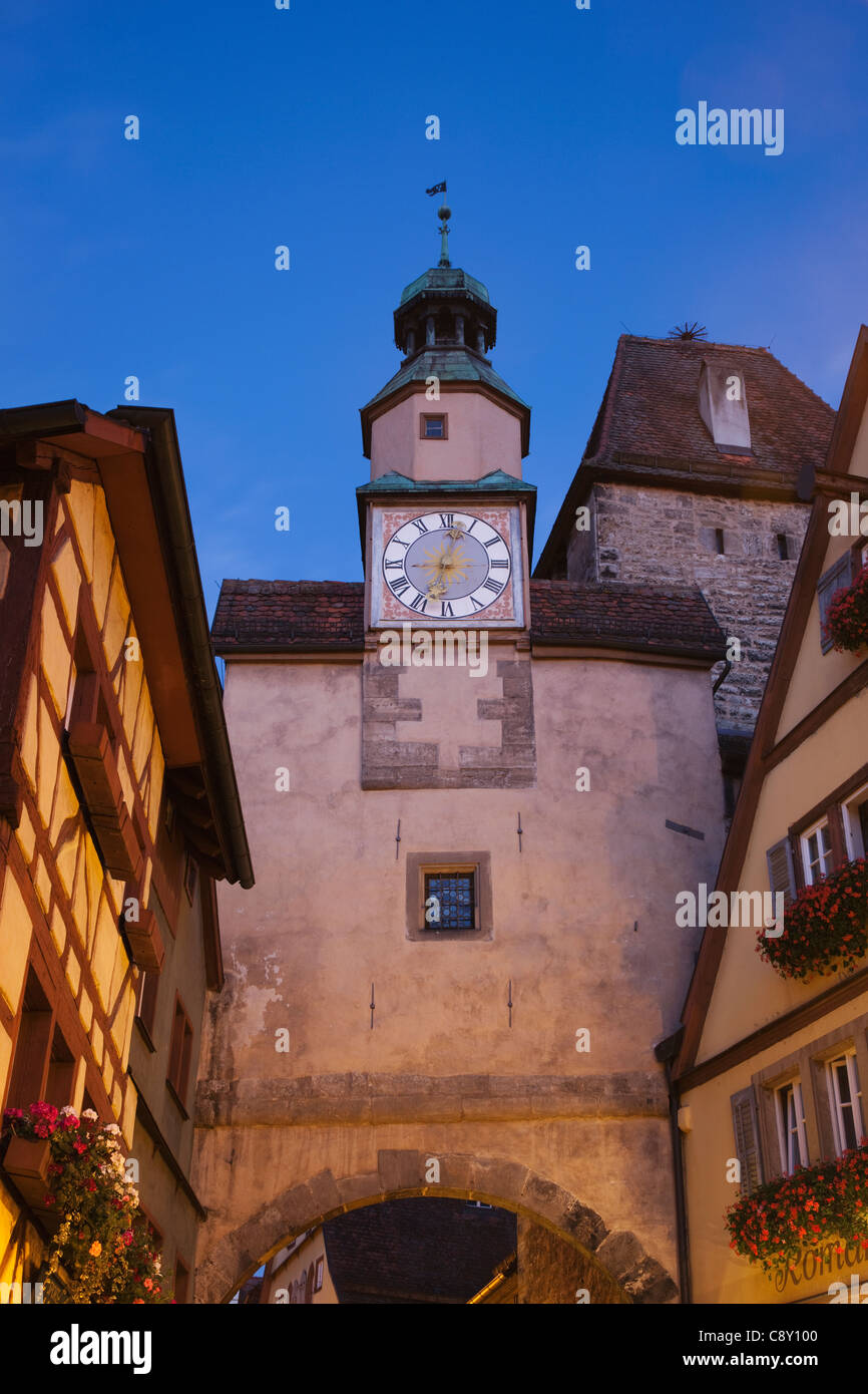 Germany, Bavaria, Romantic Road, Rothenburg ob der Tauber, Roder Arch ...
