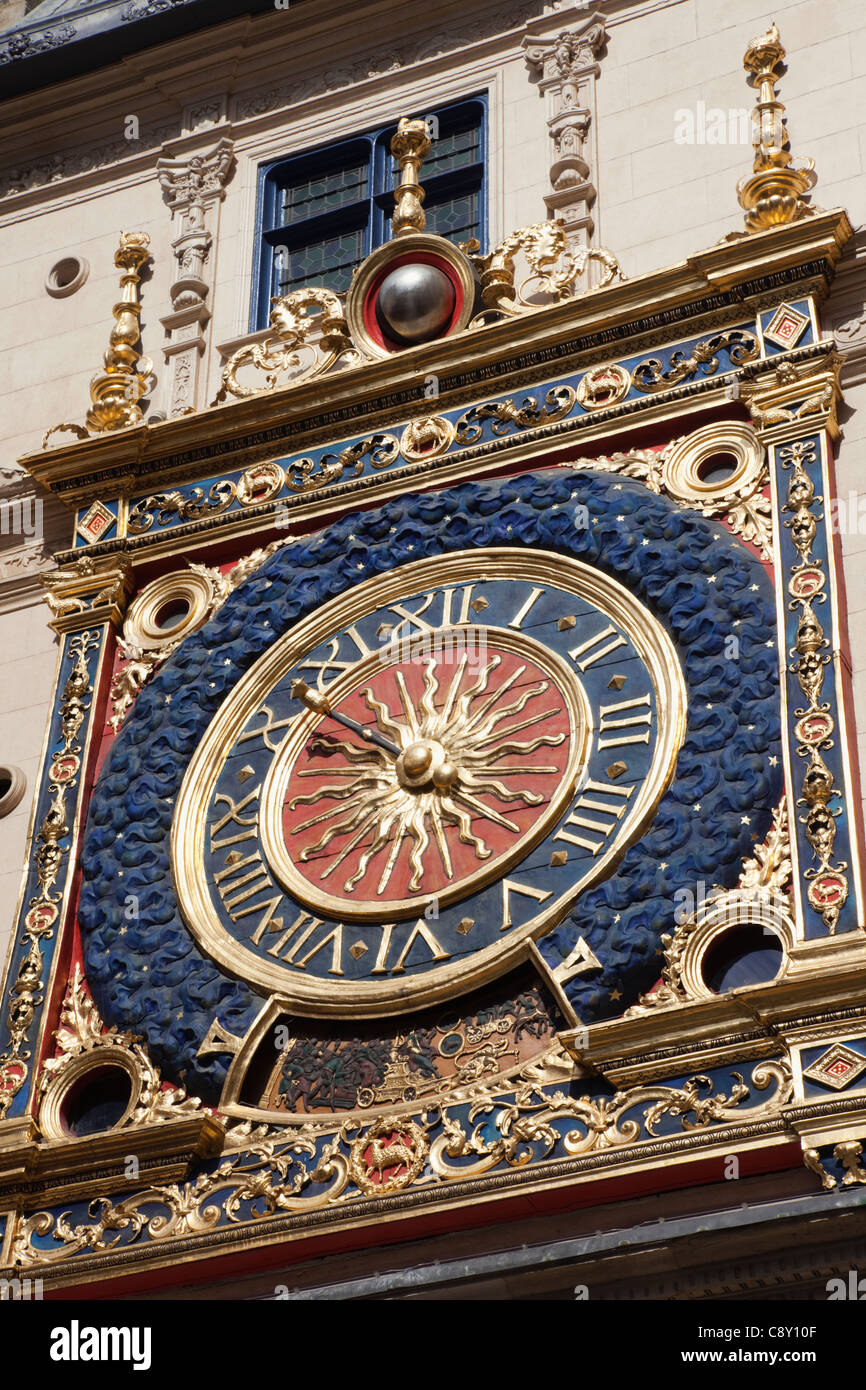 France, Normandy, Rouen, The Gros Horloge aka The Great Clock Stock ...