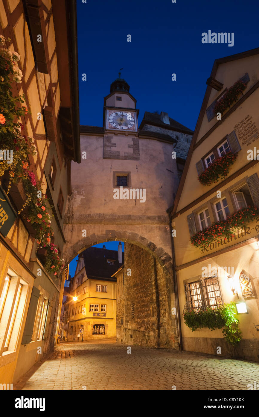 Germany, Bavaria, Romantic Road, Rothenburg ob der Tauber, Roder Arch ...