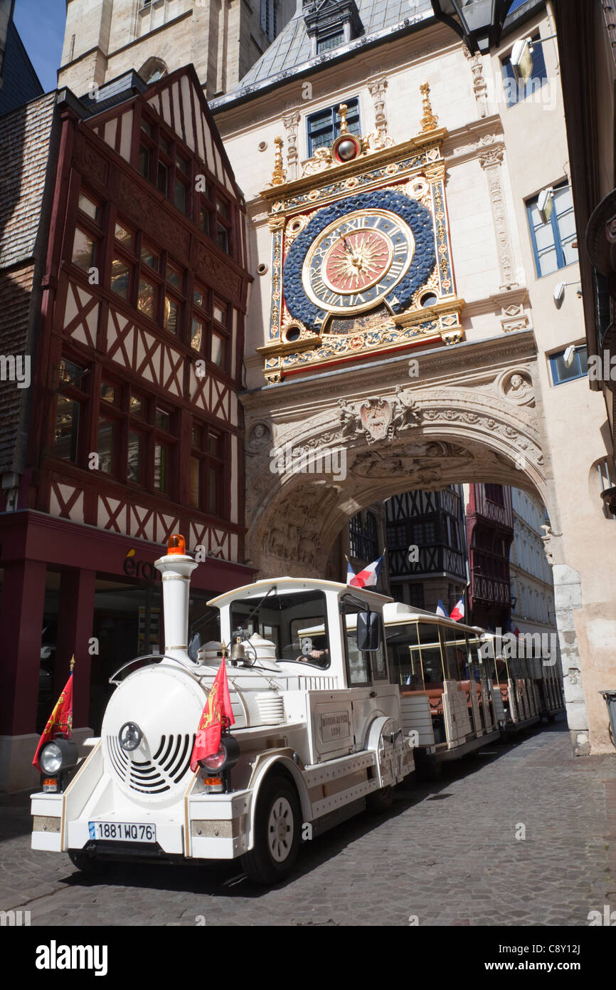 France, Normandy, Rouen, The Gros Horloge aka The Great Clock Stock ...