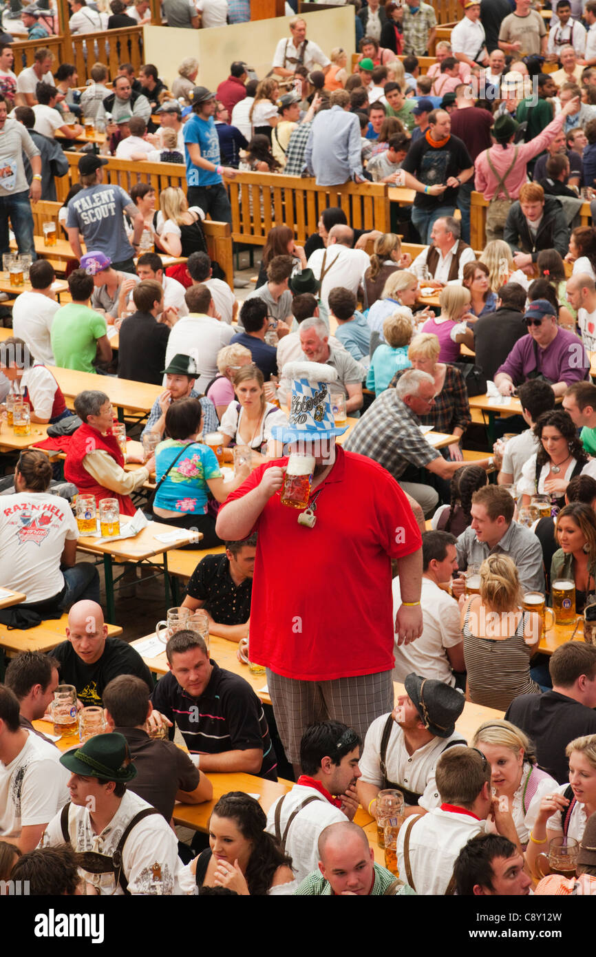 Germany, Bavaria, Munich, Oktoberfest, Typical Beer Tent Scene Stock ...