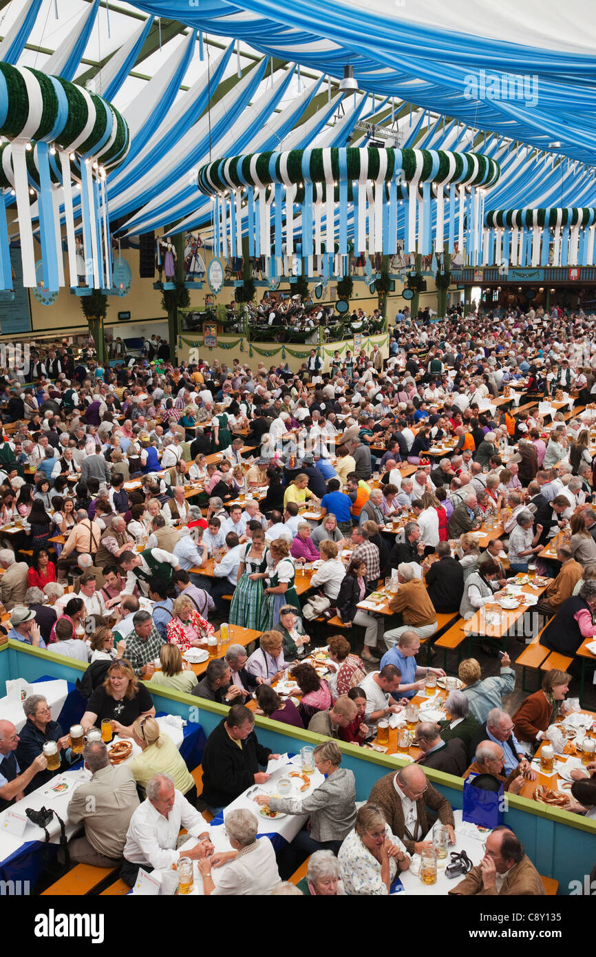Germany, Bavaria, Munich, Oktoberfest, Typical Beer Tent Scene Stock ...