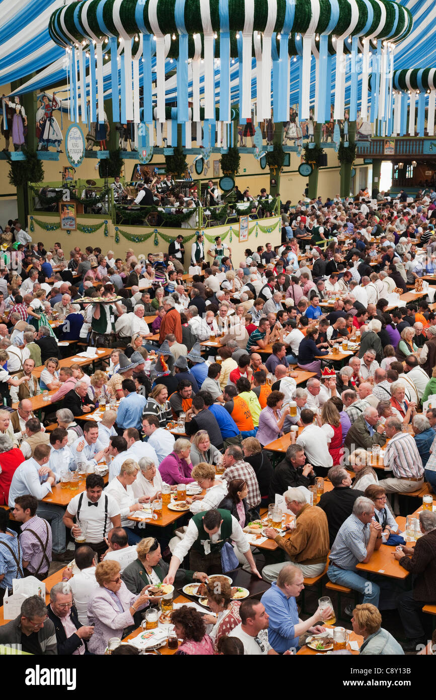 Germany, Bavaria, Munich, Oktoberfest, Typical Beer Tent Scene Stock ...