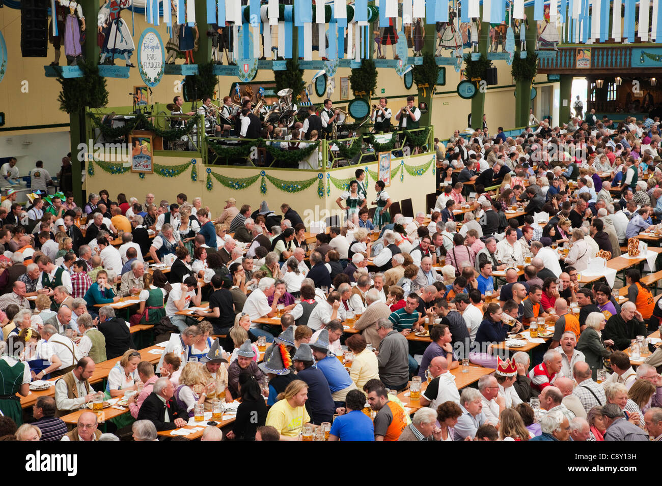 Crowded oktoberfest beer tent munich hi-res stock photography and ...