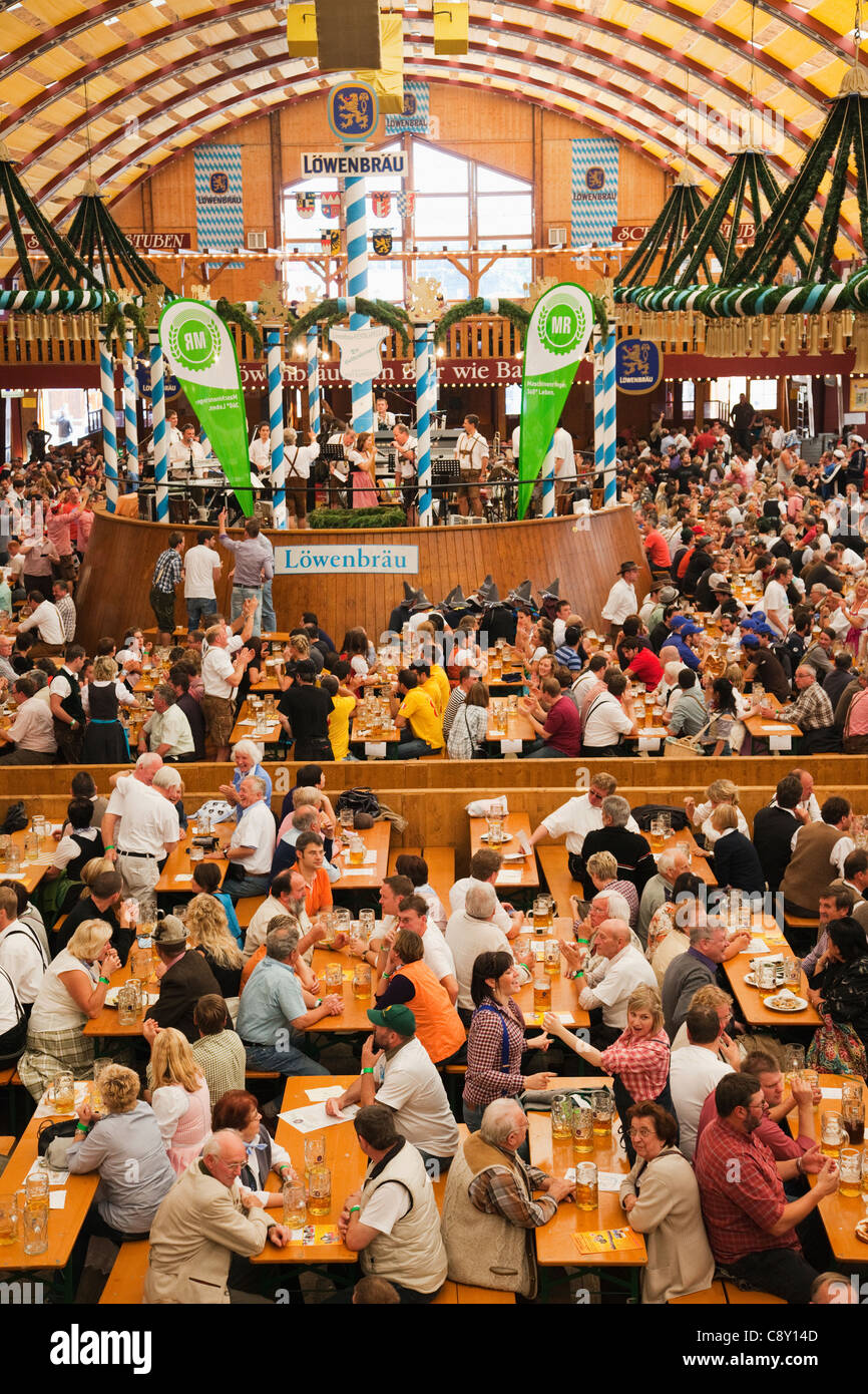 Germany, Bavaria, Munich, Oktoberfest, Typical Beer Tent Scene Stock ...