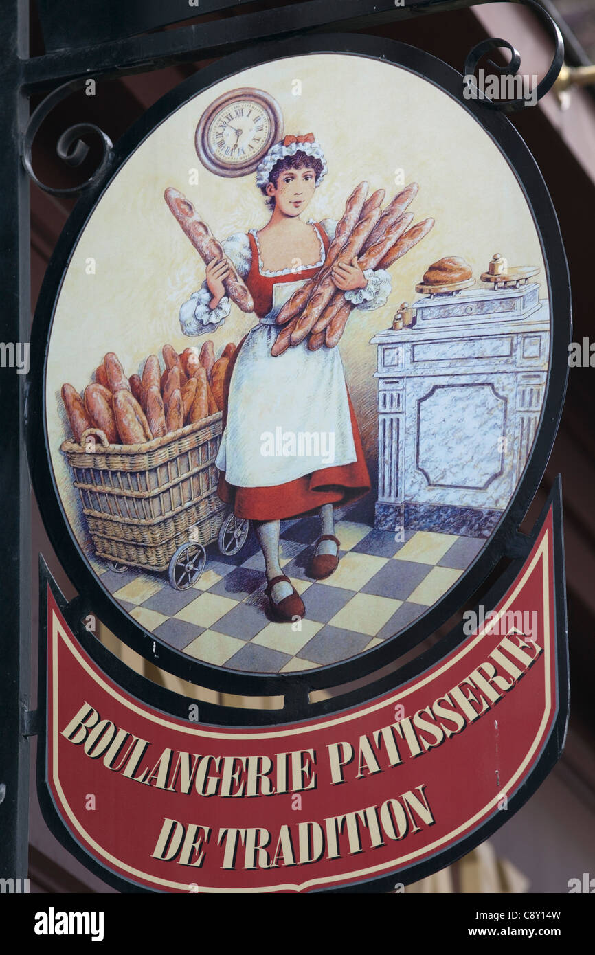 France, Normandy, Rouen, French Bakery Shop Sign Stock Photo - Alamy