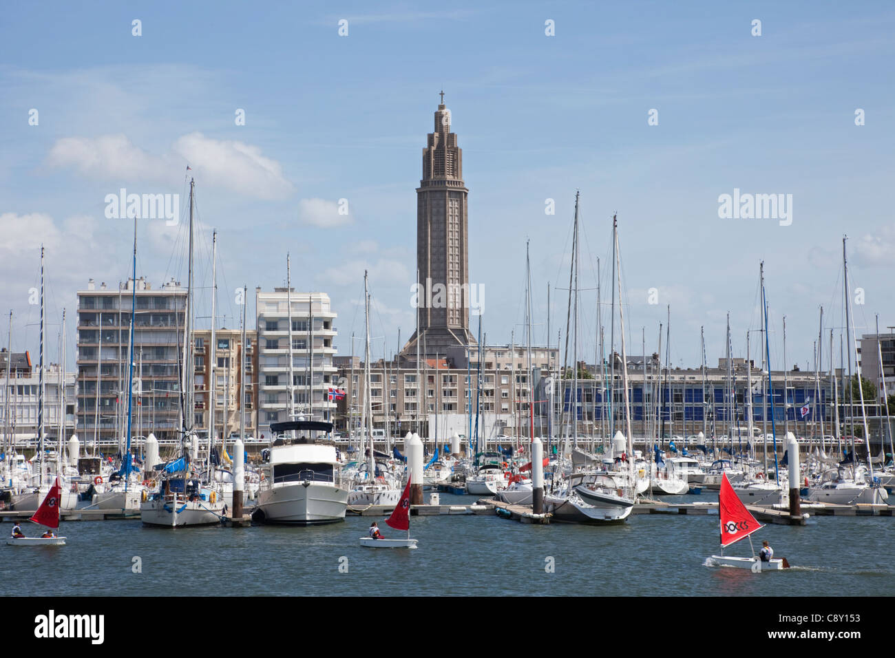 France, Normandy, Le Havre, Yacht Marina and City Skyline Stock Photo ...