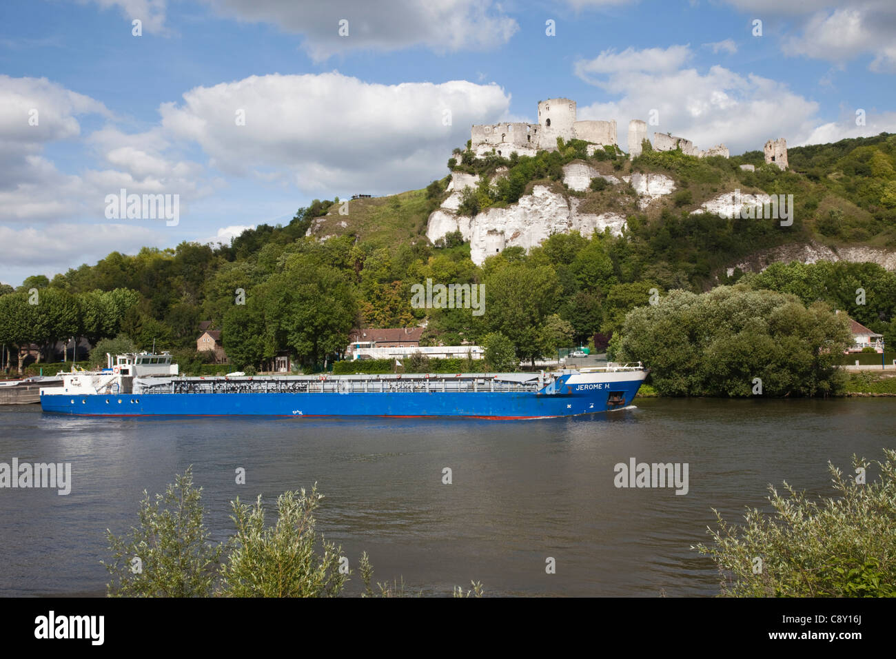 France, Normandy, Les Andelys, Gaillard Castle and River Seine Stock Photo - Alamy
