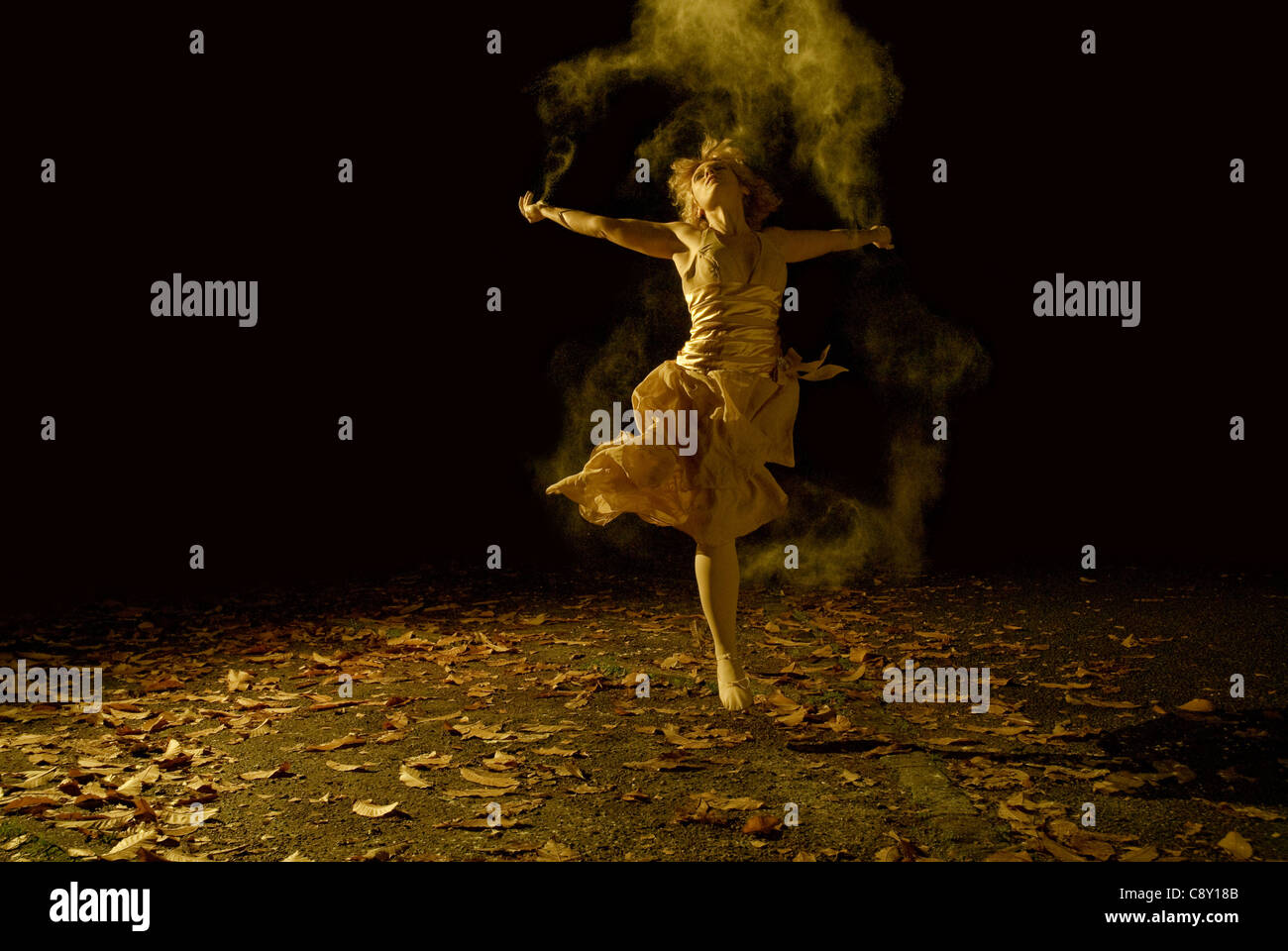 girl dancing in the darkness Stock Photo - Alamy