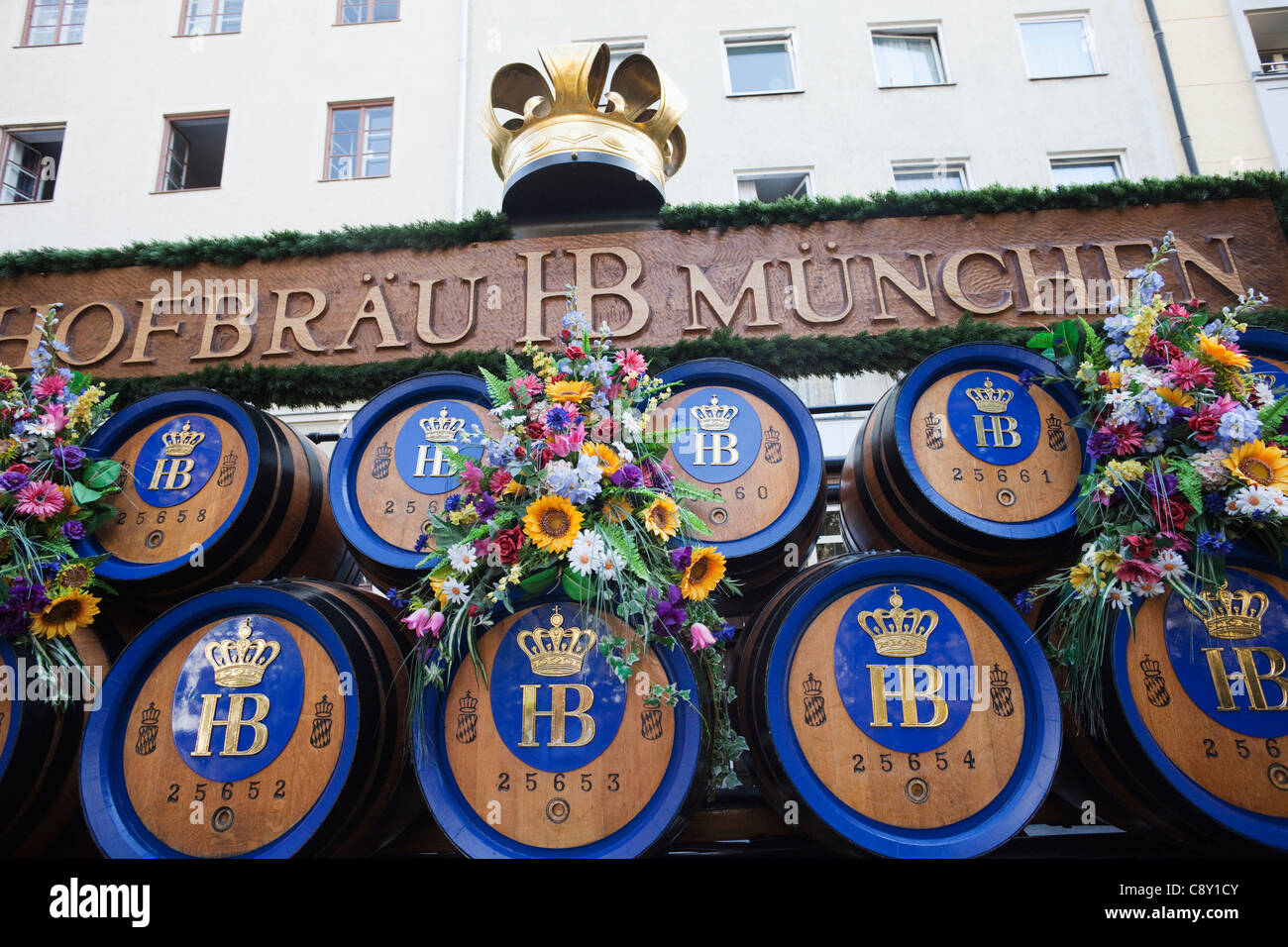 Germany, Bavaria, Munich, Oktoberfest, Beer Barrels Stock Photo - Alamy
