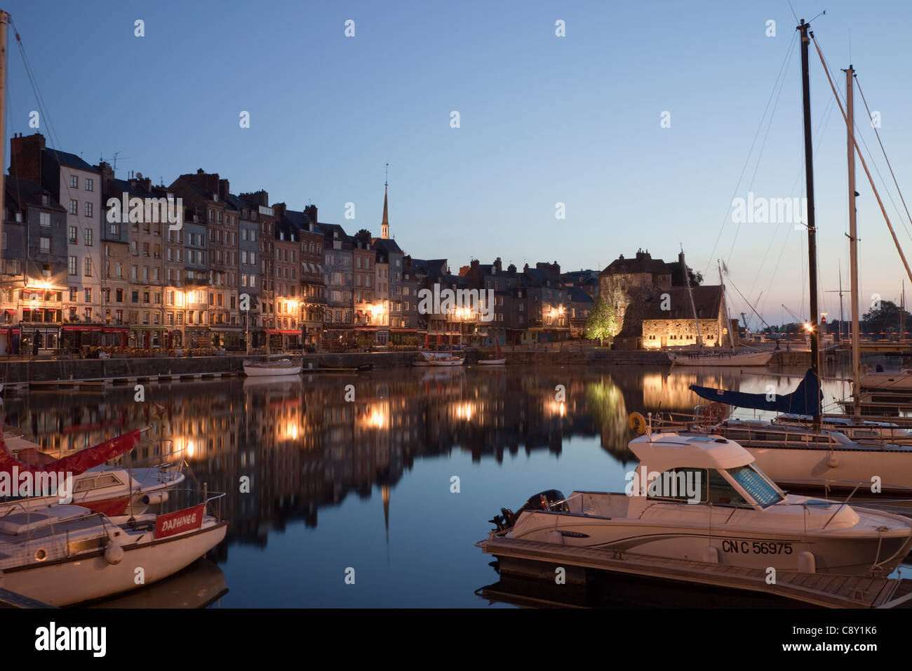 France, Normandy, Honfleur at night Stock Photo - Alamy