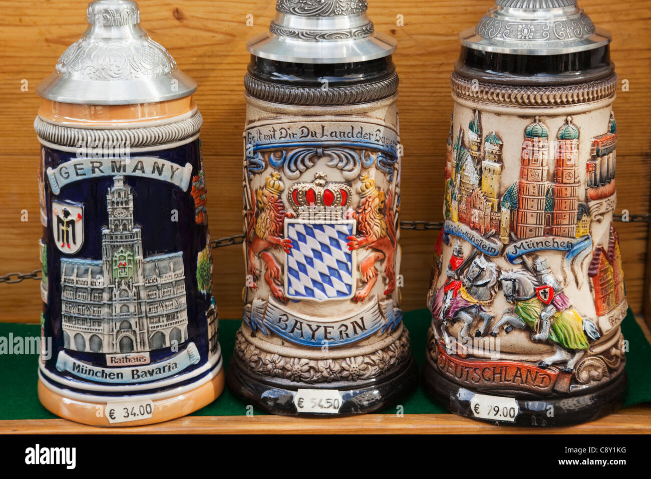 Germany, Bavaria, Munich, Souvenir Beer Steins Stock Photo - Alamy