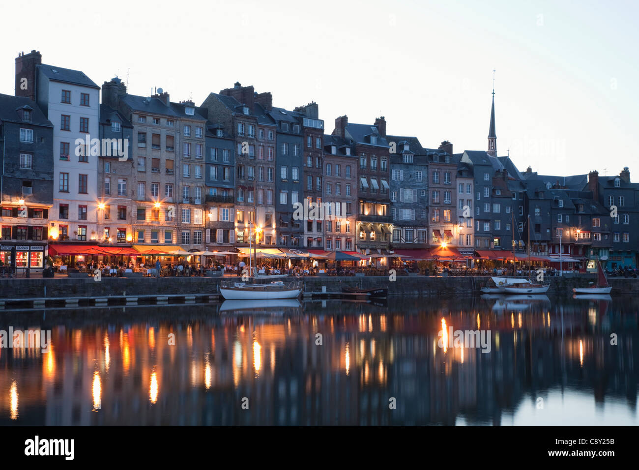 France, Normandy, Honfleur, Restaurants and Outdoor Cafes Stock Photo ...