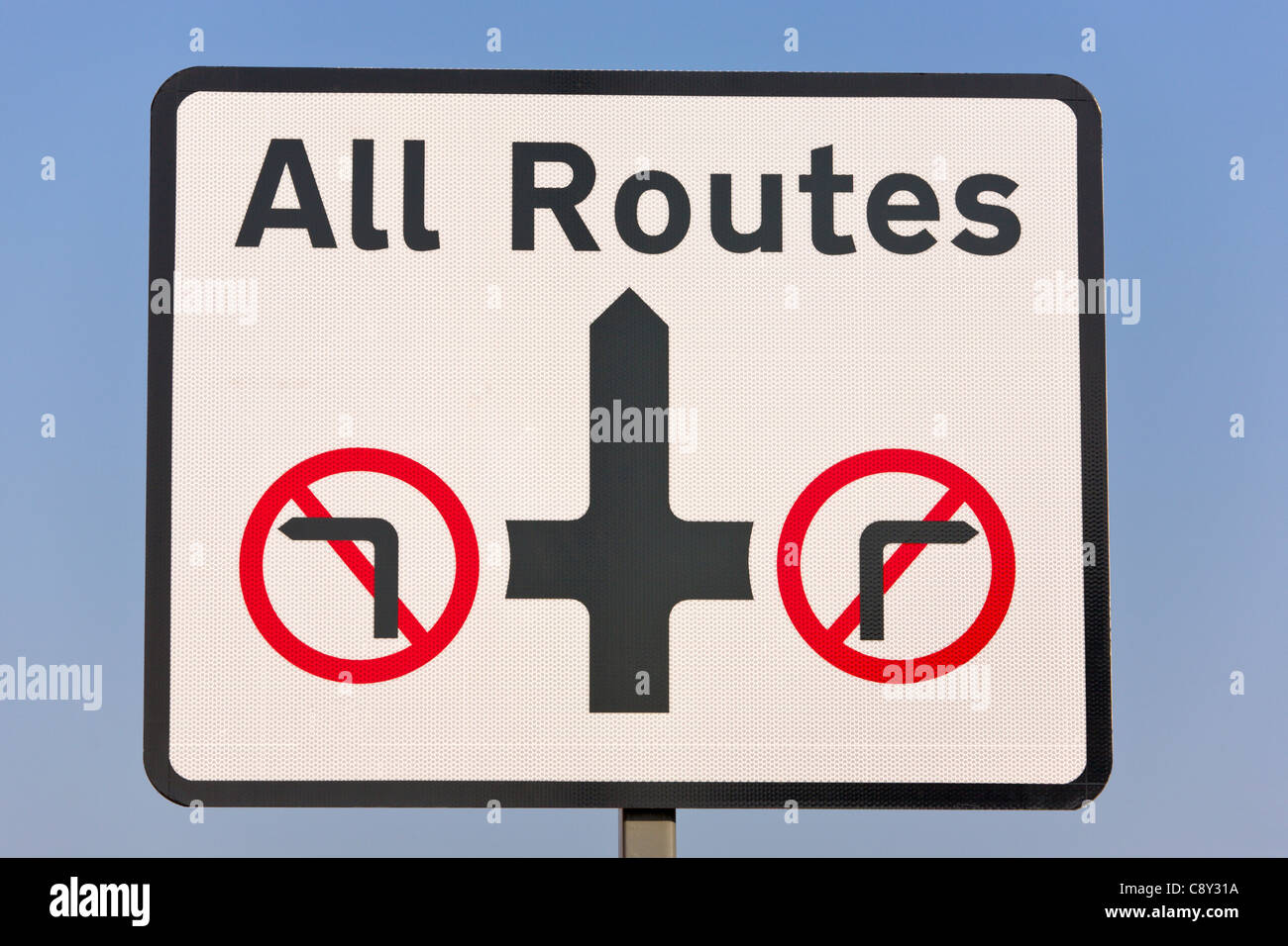 Road sign, all routes, Blackpool, England, UK Stock Photo - Alamy