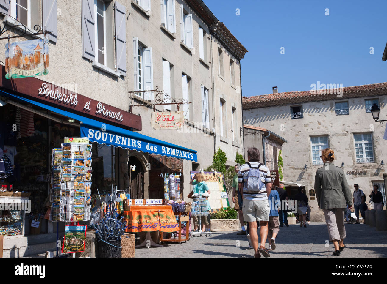France, Languedoc-Roussillon, Aude, Carcassonne, Street Scene in the ...