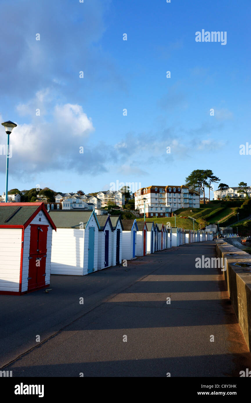 Beach Huts on the Promenade at Goodrington Sands in Paignton, Devon ...