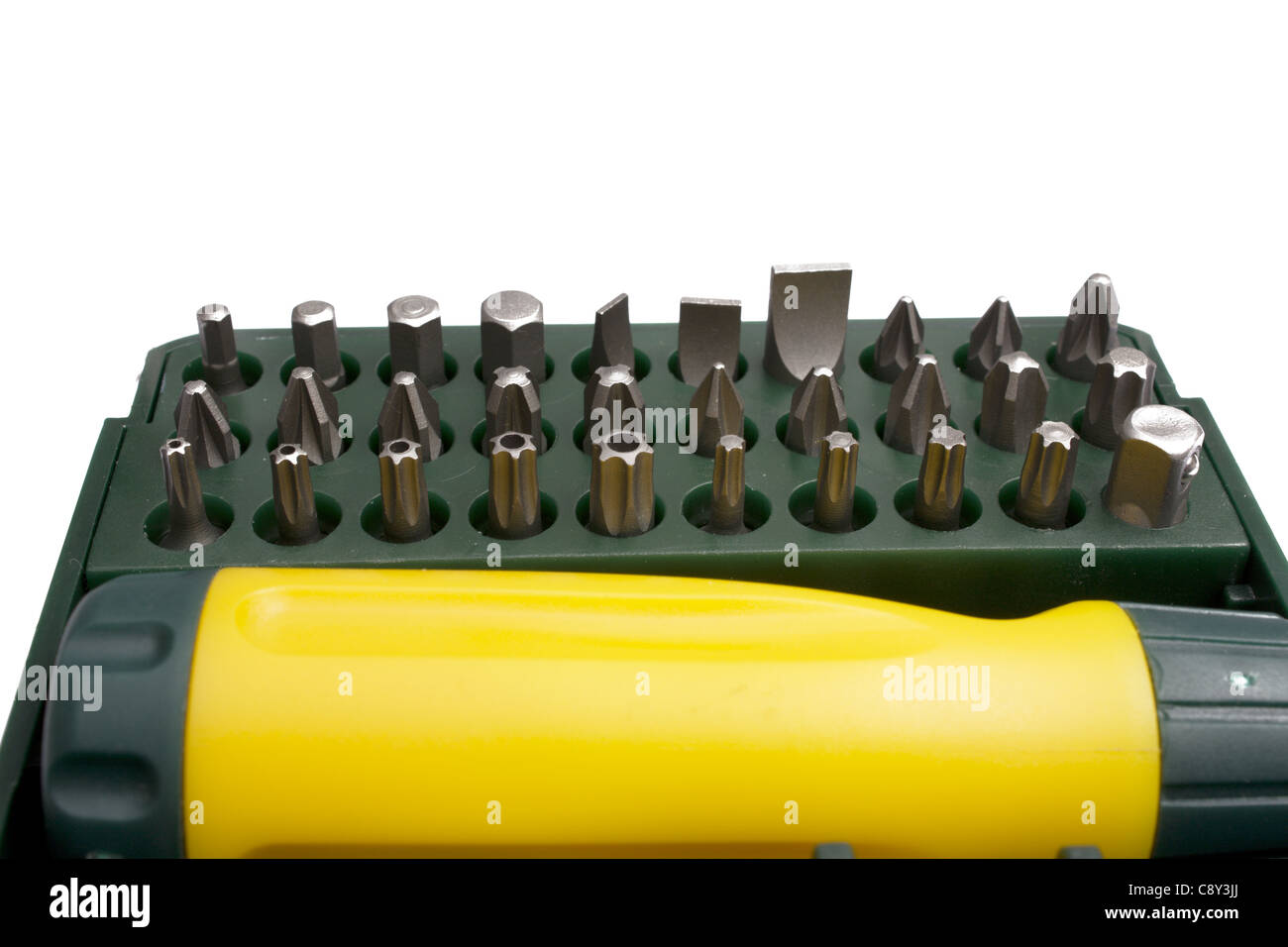 Set of screw-drivers on a white background Stock Photo - Alamy