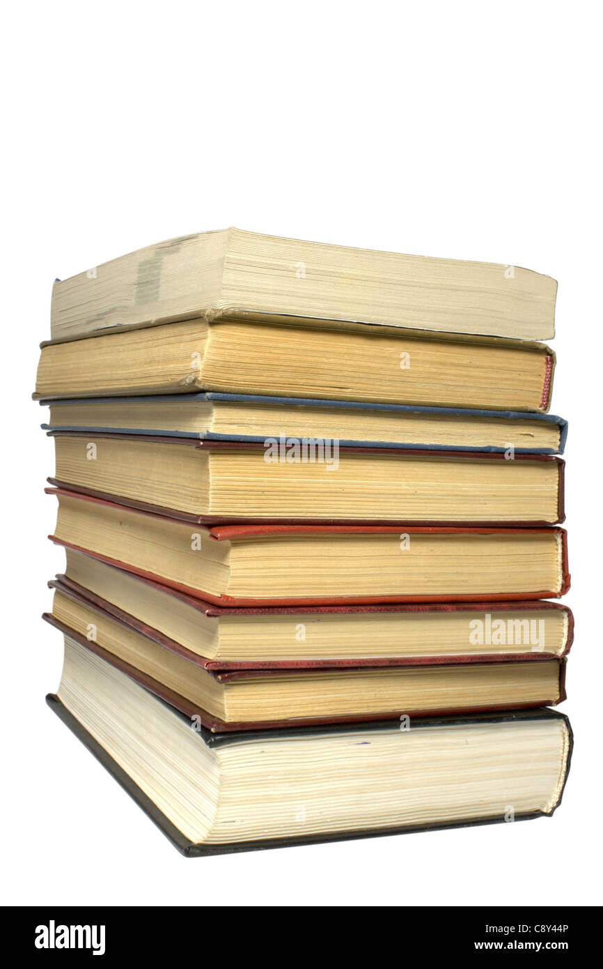 Heap of books isolated on white Stock Photo - Alamy